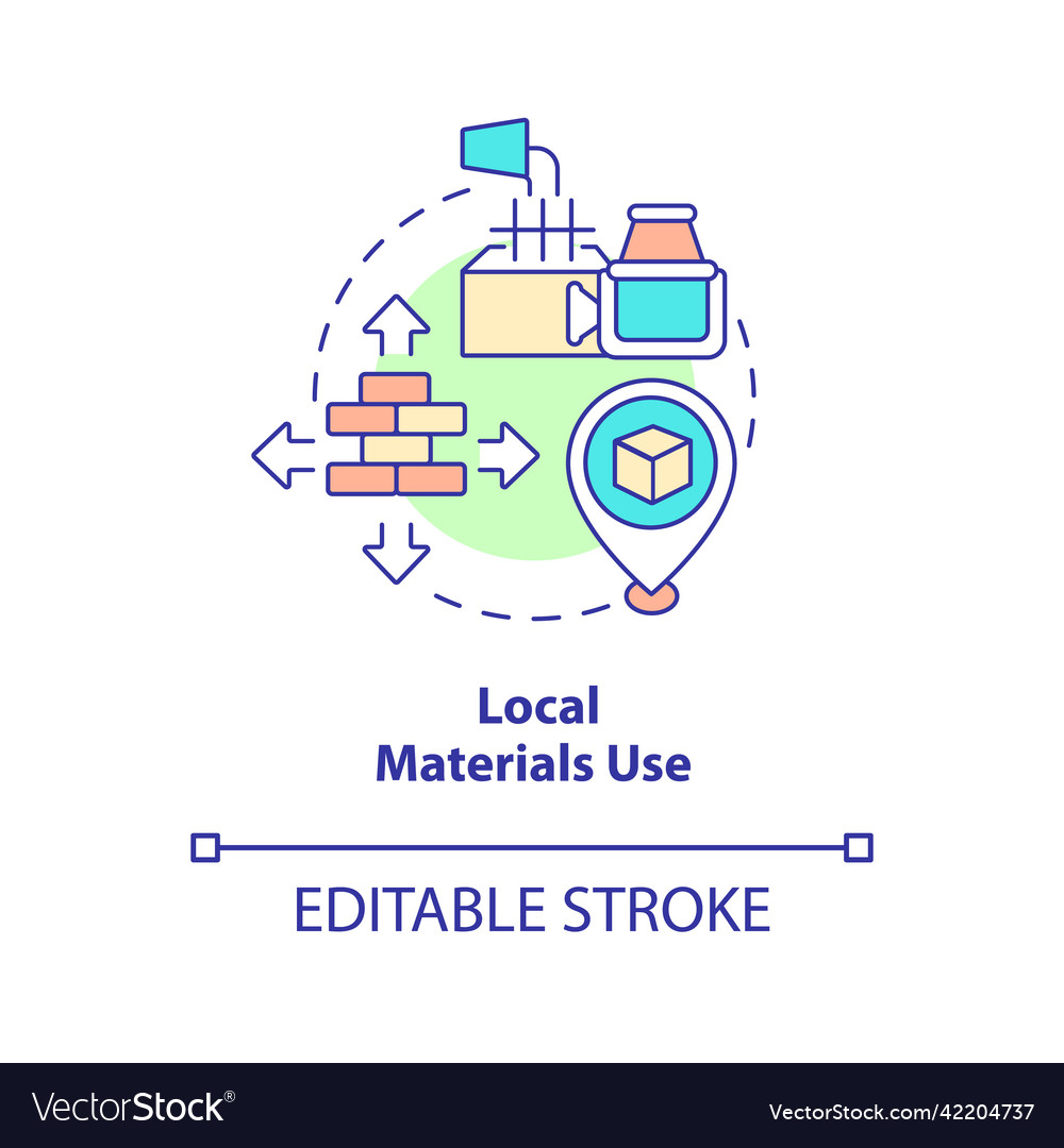 Local materials use concept icon Royalty Free Vector Image Local materials use concept icon Royalty Free Vector Image