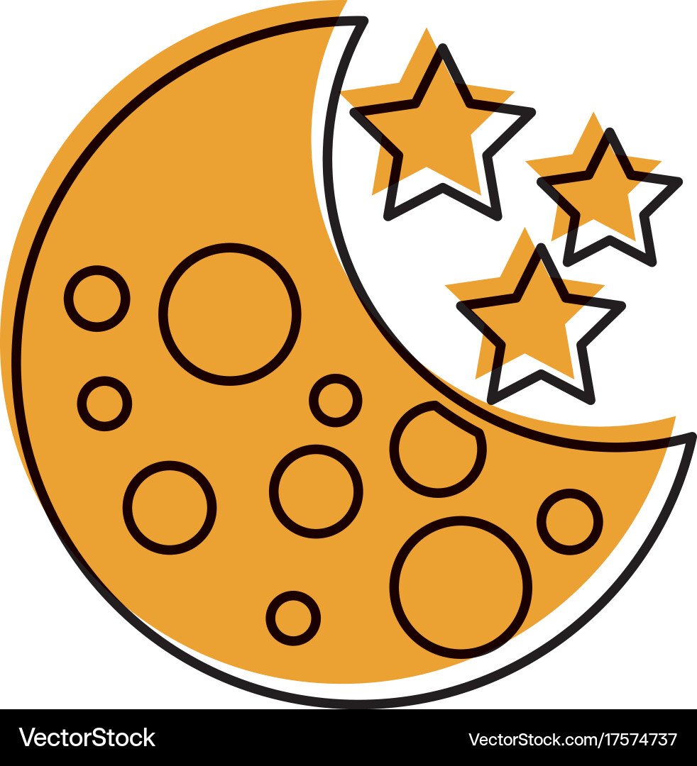 Moon stars astronomy universe science Royalty Free Vector