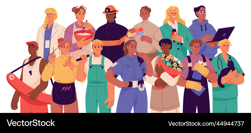 People of different professions group portrait Vector Image