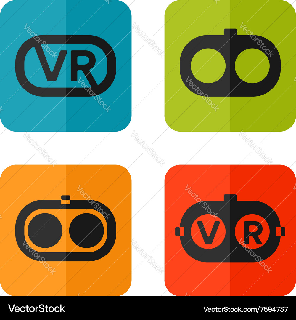 Set icons of virtual reality Royalty Free Vector Image