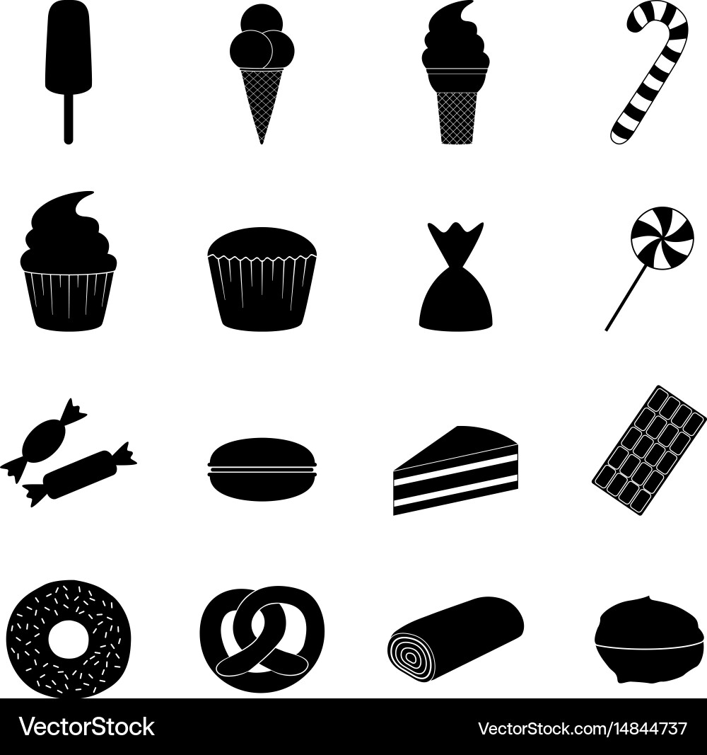 Set of sweets icons Royalty Free Vector Image - VectorStock