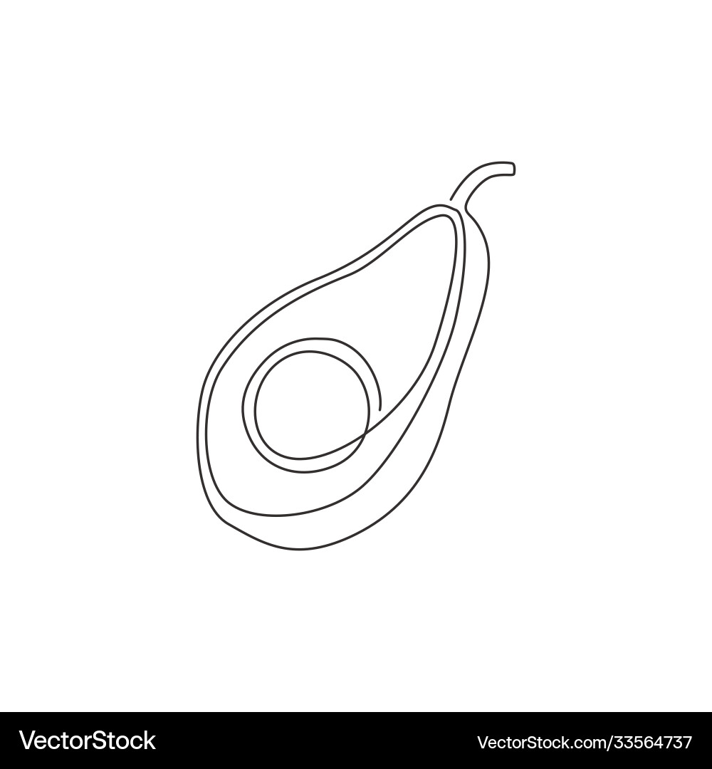 Single one line drawing sliced healthy organic Vector Image