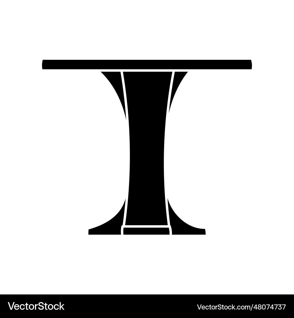 Small bar table side view silhouette Royalty Free Vector