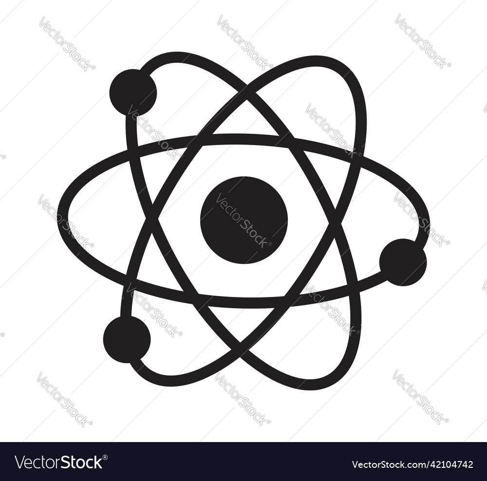 Atom icon in flat style isolated Royalty Free Vector Image