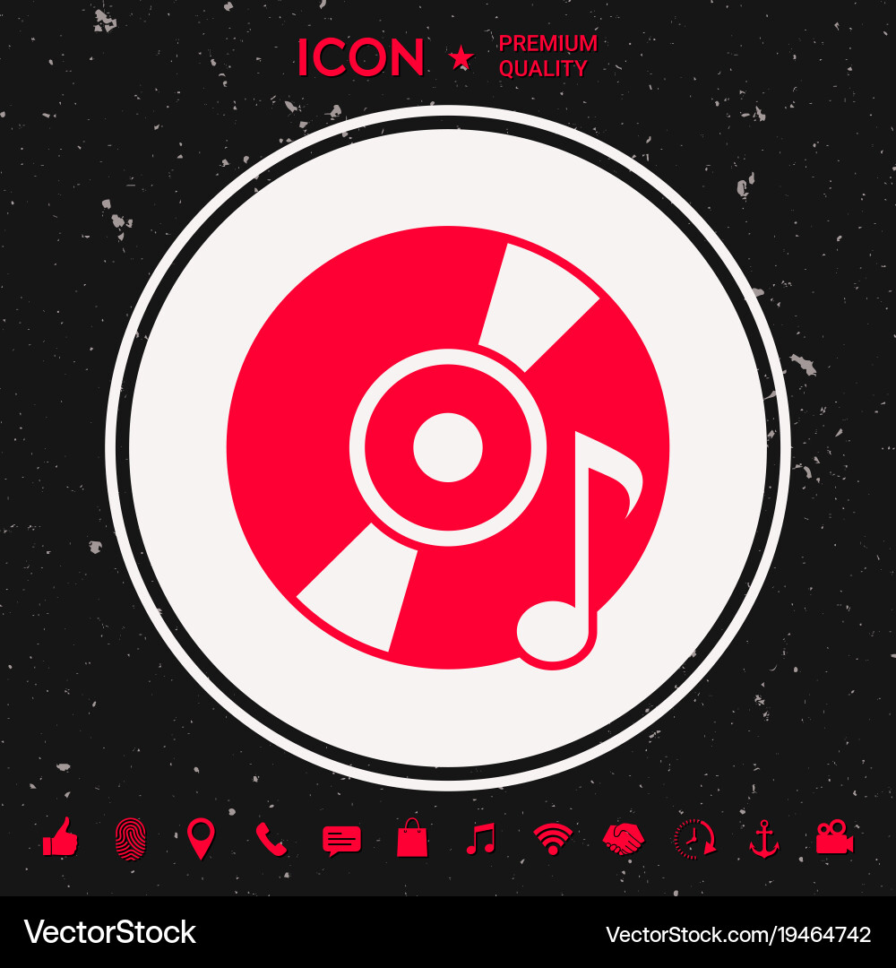 Cd dvd with music symbol Royalty Free Vector Image