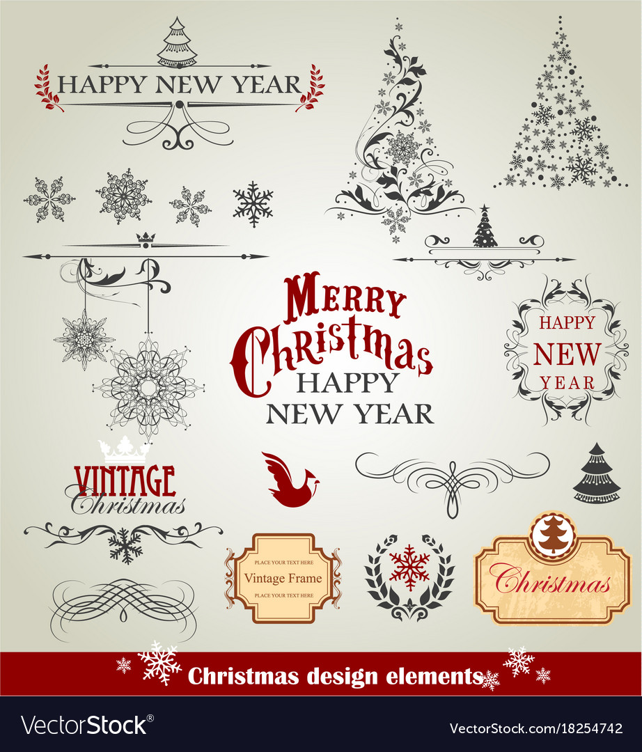 Christmas design elements Royalty Free Vector Image