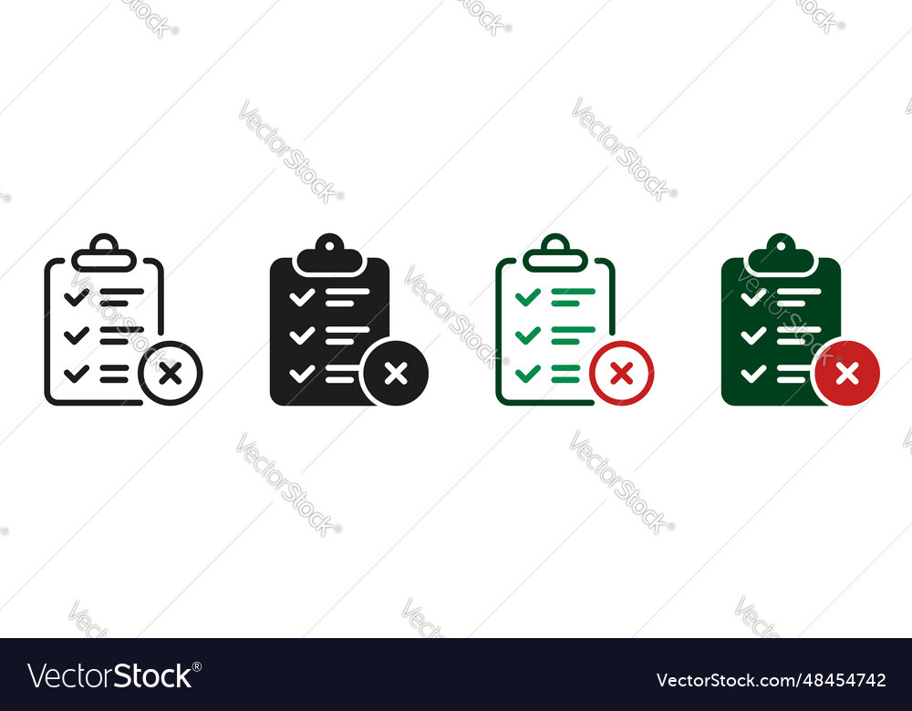 Clipboard with cross delete document line Vector Image Clipboard with cross delete document line Vector Image