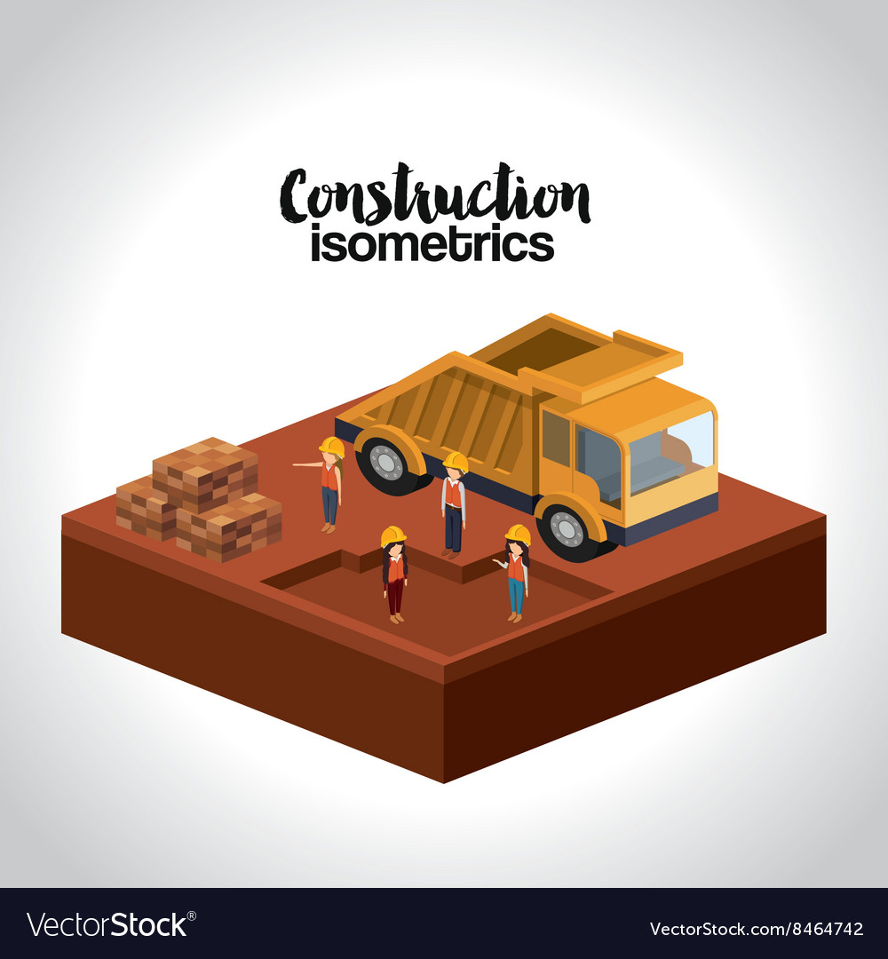 Construction isometrics design Royalty Free Vector Image