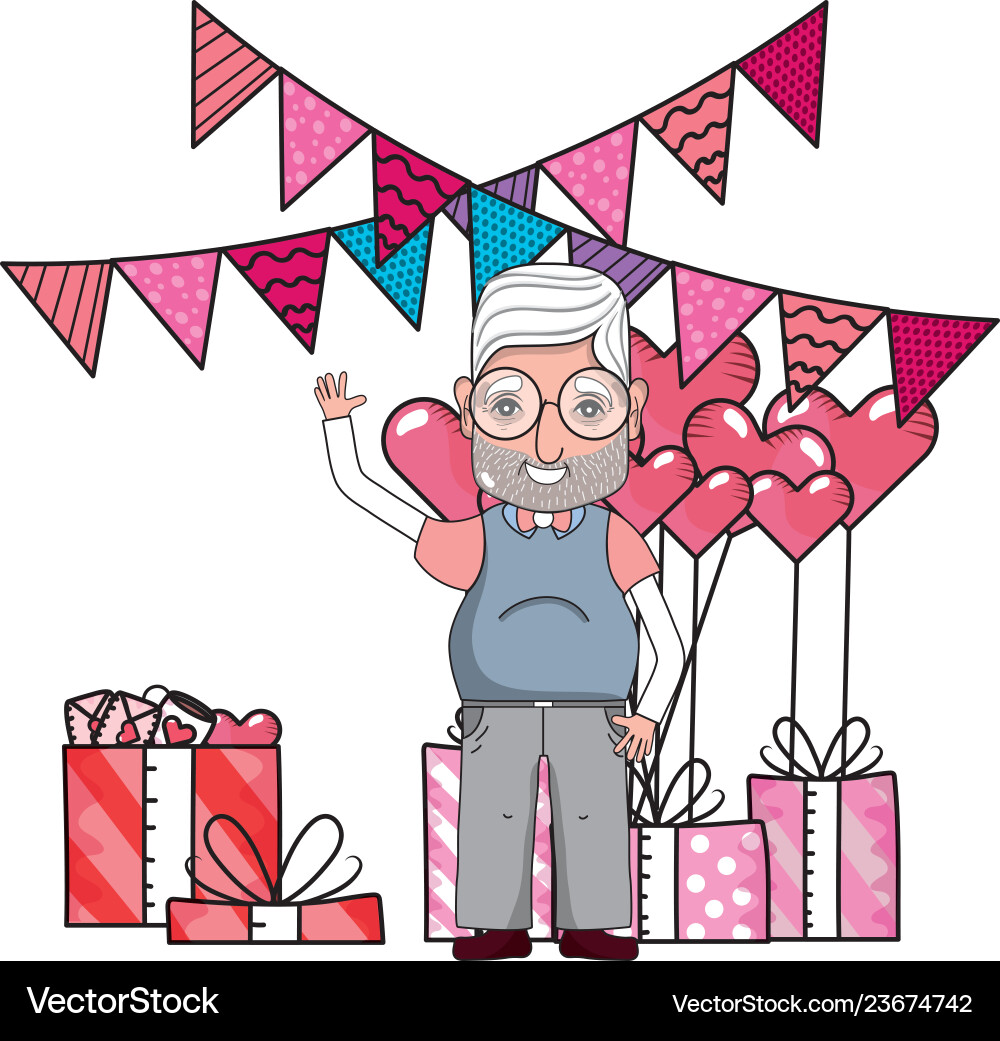 Cute grandfather cartoon Royalty Free Vector Image