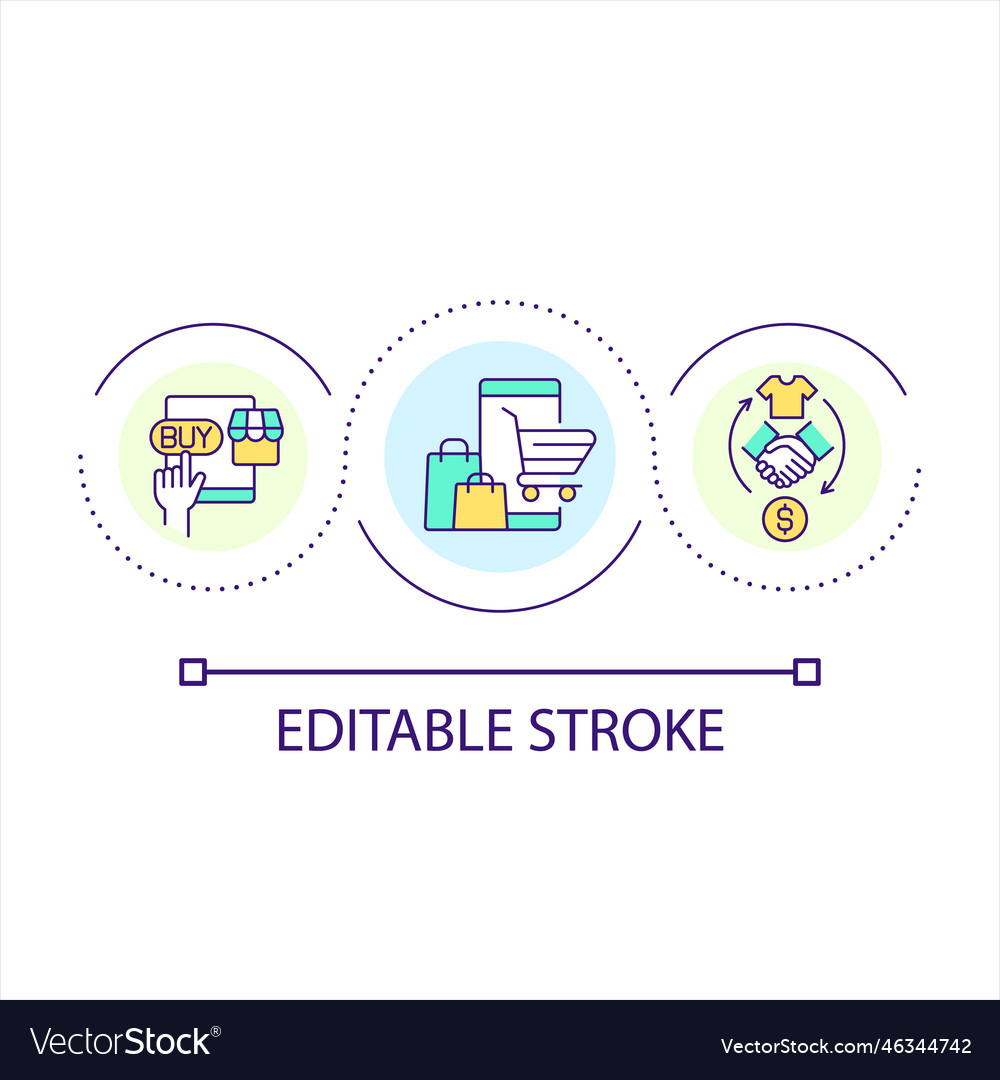 E commerce development loop concept icon Vector Image