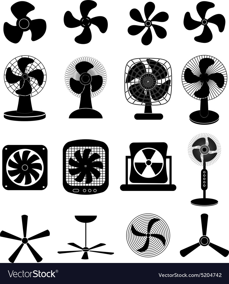 Fans icons set Royalty Free Vector Image - VectorStock