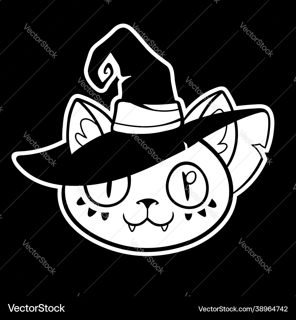 Happy halloween in witch hat Royalty Free Vector Image