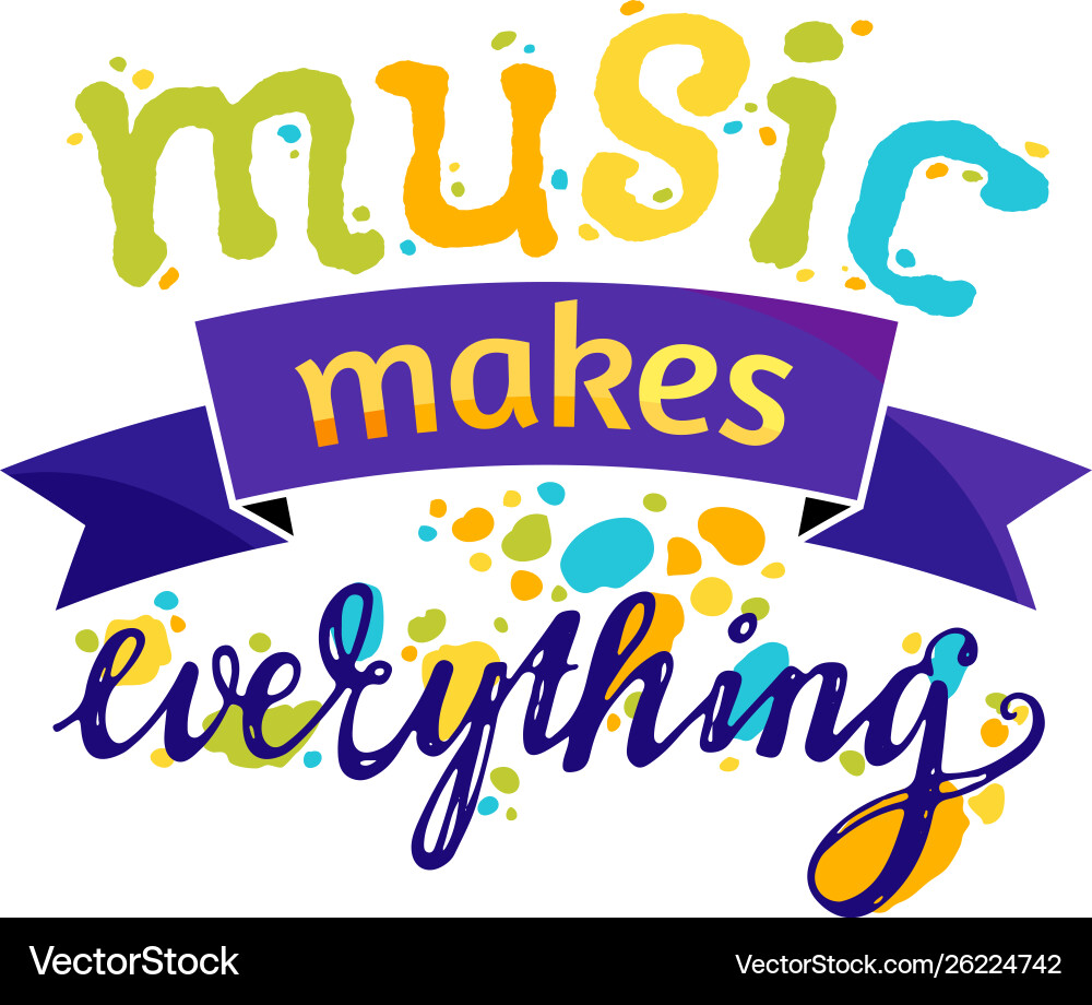 Music lettering musical typography graphic Vector Image