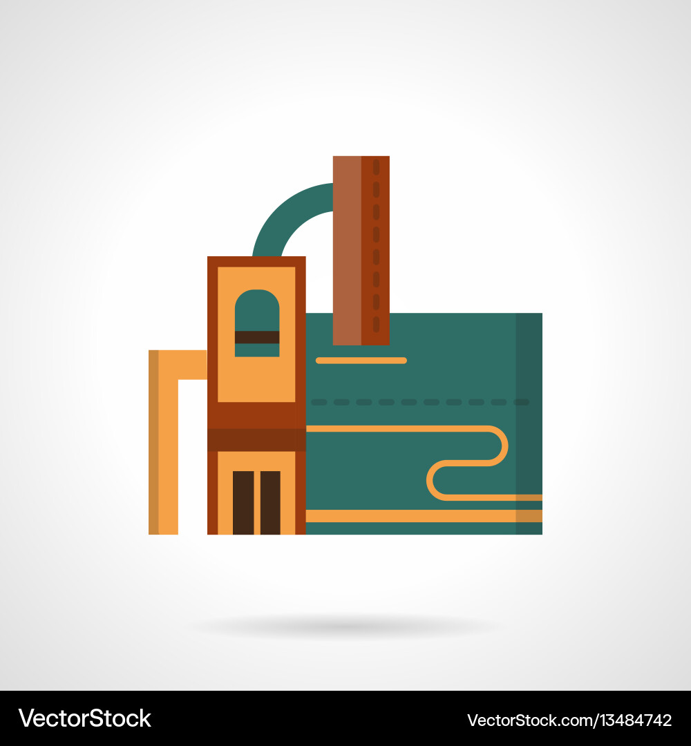 Recycling factory flat color icon Royalty Free Vector Image