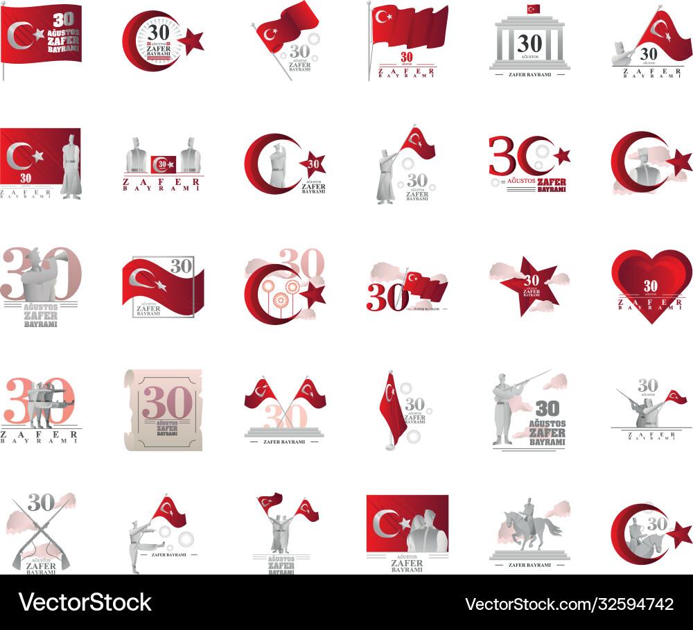 Set banners 30 august turkey victory day Vector Image