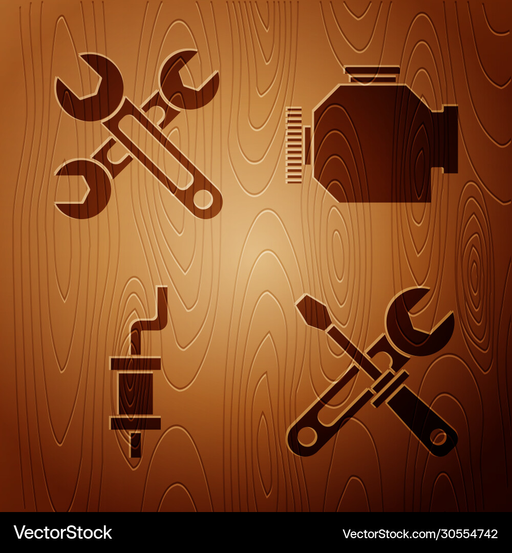 Set screwdriver and wrench tools wrench car Vector Image