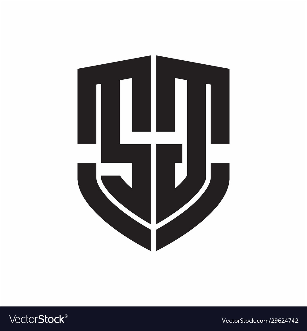 Shield Monogram Logo - SG Initial Royalty Free Vector Image