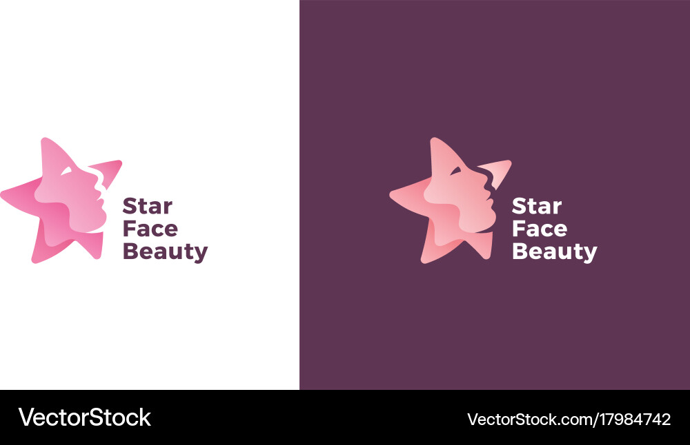 Star face abstract sign emblem or logo Royalty Free Vector