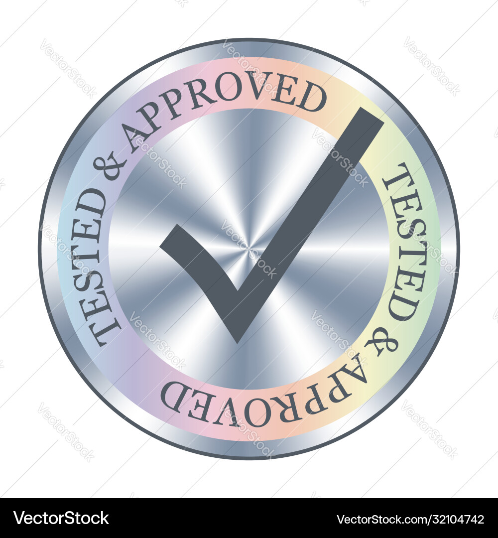 Tested and approved sticker icon badge Royalty Free Vector