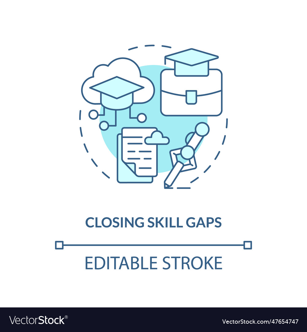 Closing skill gaps gradient concept editable icon Vector Image Closing skill gaps gradient concept editable icon Vector Image