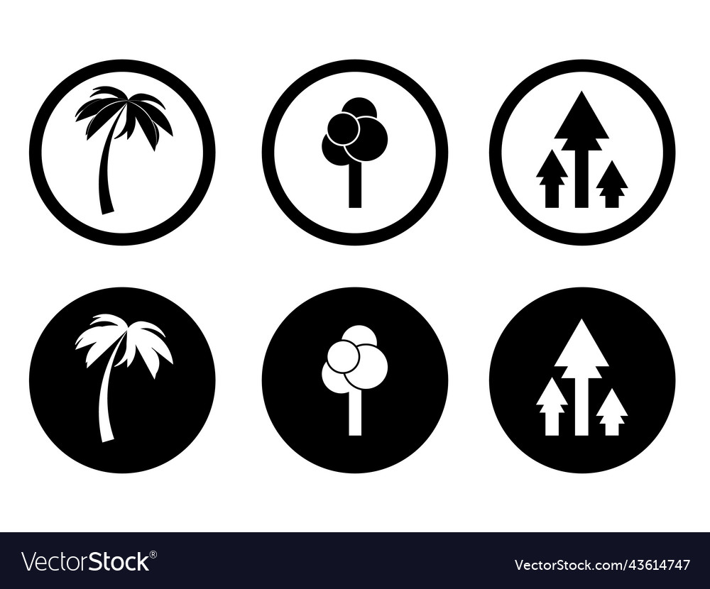 Tree silhouette icon in modern style icons Vector Image