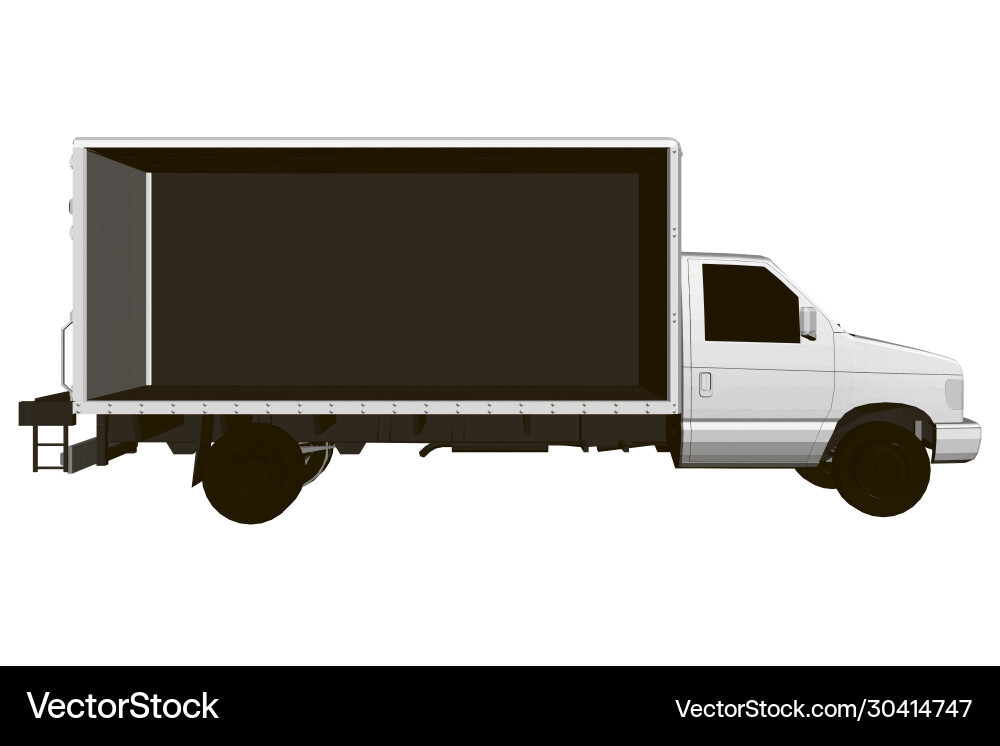 White polygonal truck without a wall in back Vector Image
