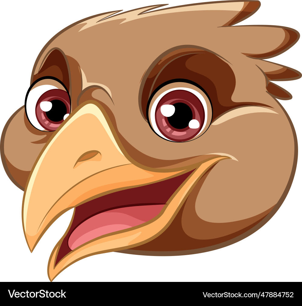 A cheerful brown bird with a smiling face Vector Image