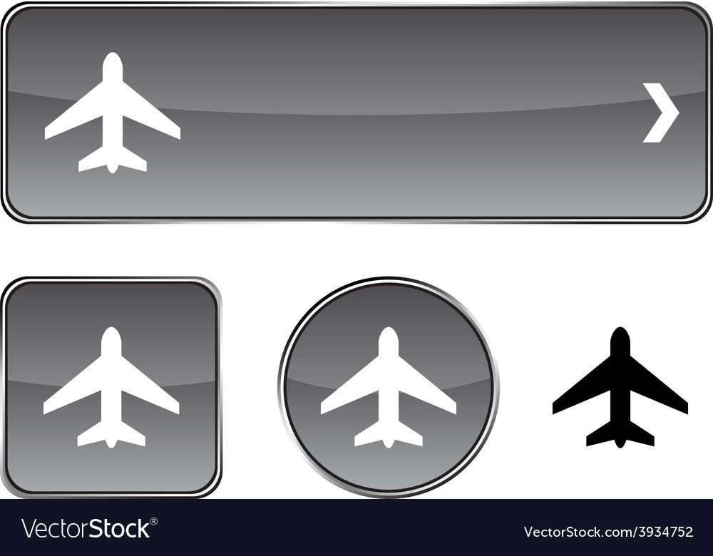 Aircraft button set Royalty Free Vector Image - VectorStock