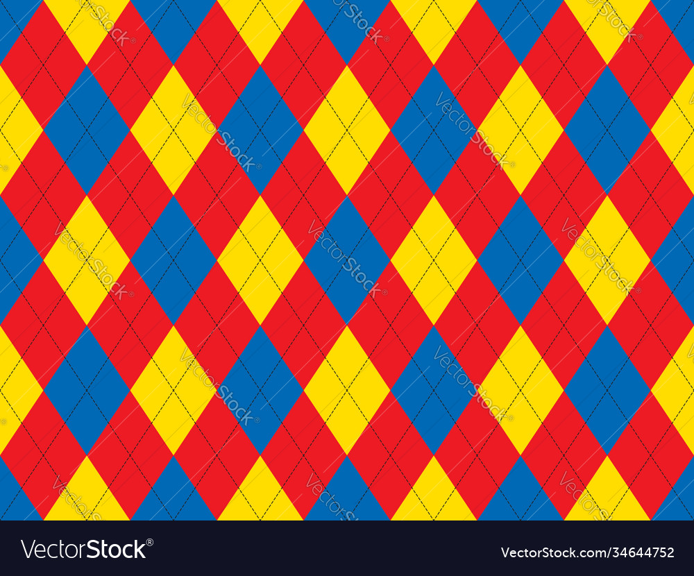 Argyle pattern seamless fabric texture background Vector Image
