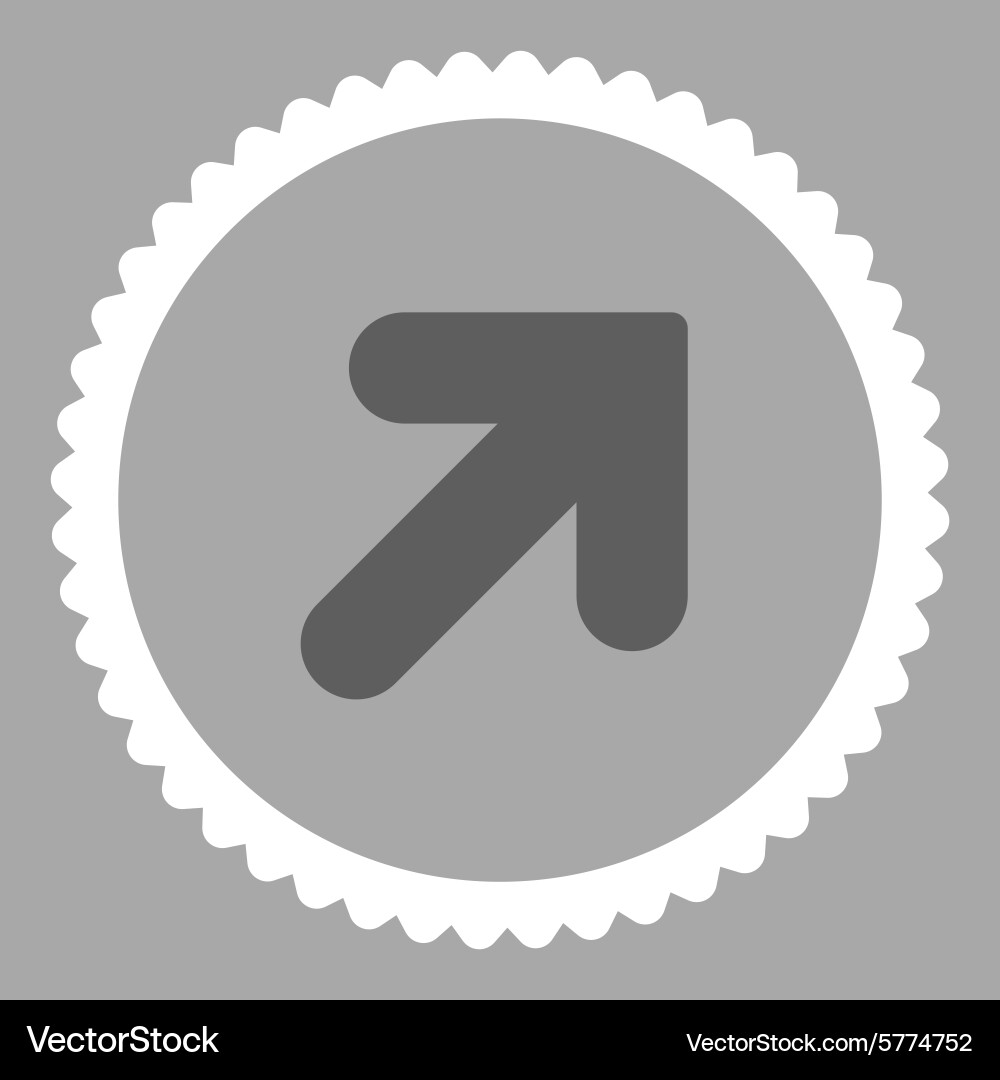 Arrow up right flat dark gray and white colors Vector Image