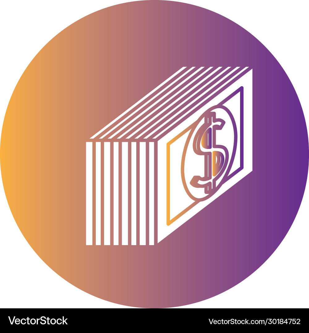 Bills money dollars block style icon Royalty Free Vector