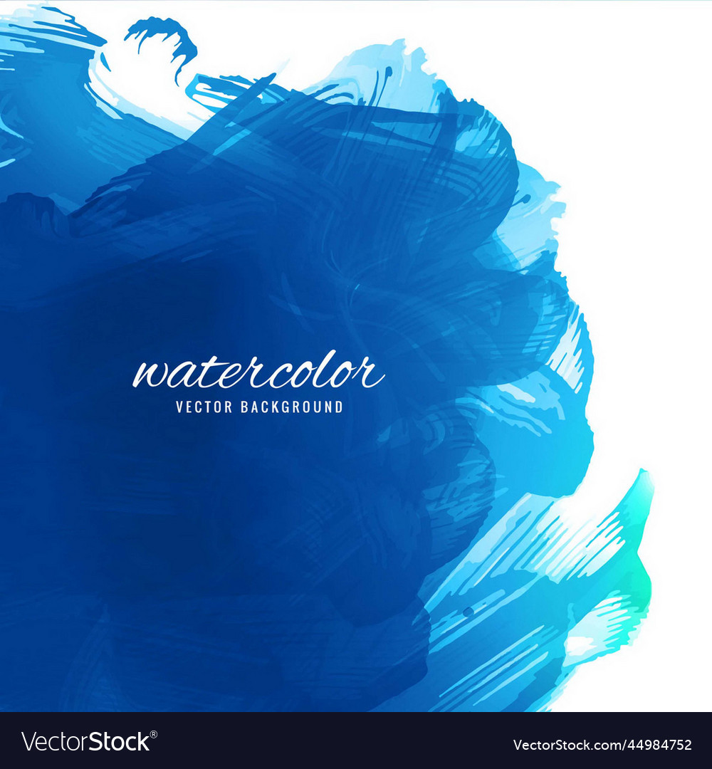 Blue watercolor brushstrokes Royalty Free Vector Image
