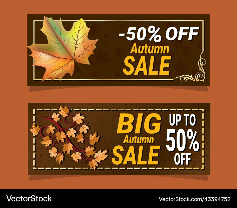 Colorful autumn banner design Royalty Free Vector Image