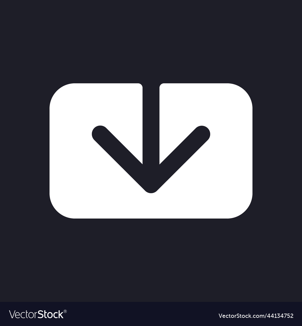 Download dark mode glyph ui icon Royalty Free Vector Image