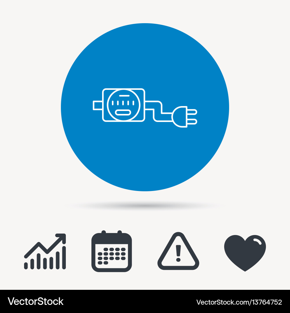 Electric counter icon electricity with plug Vector Image