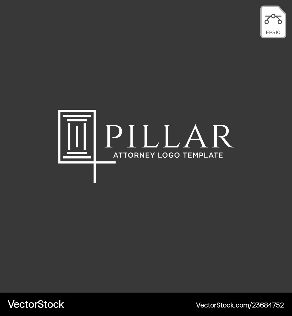 Elegant pillar attorney logo line design template Vector Image