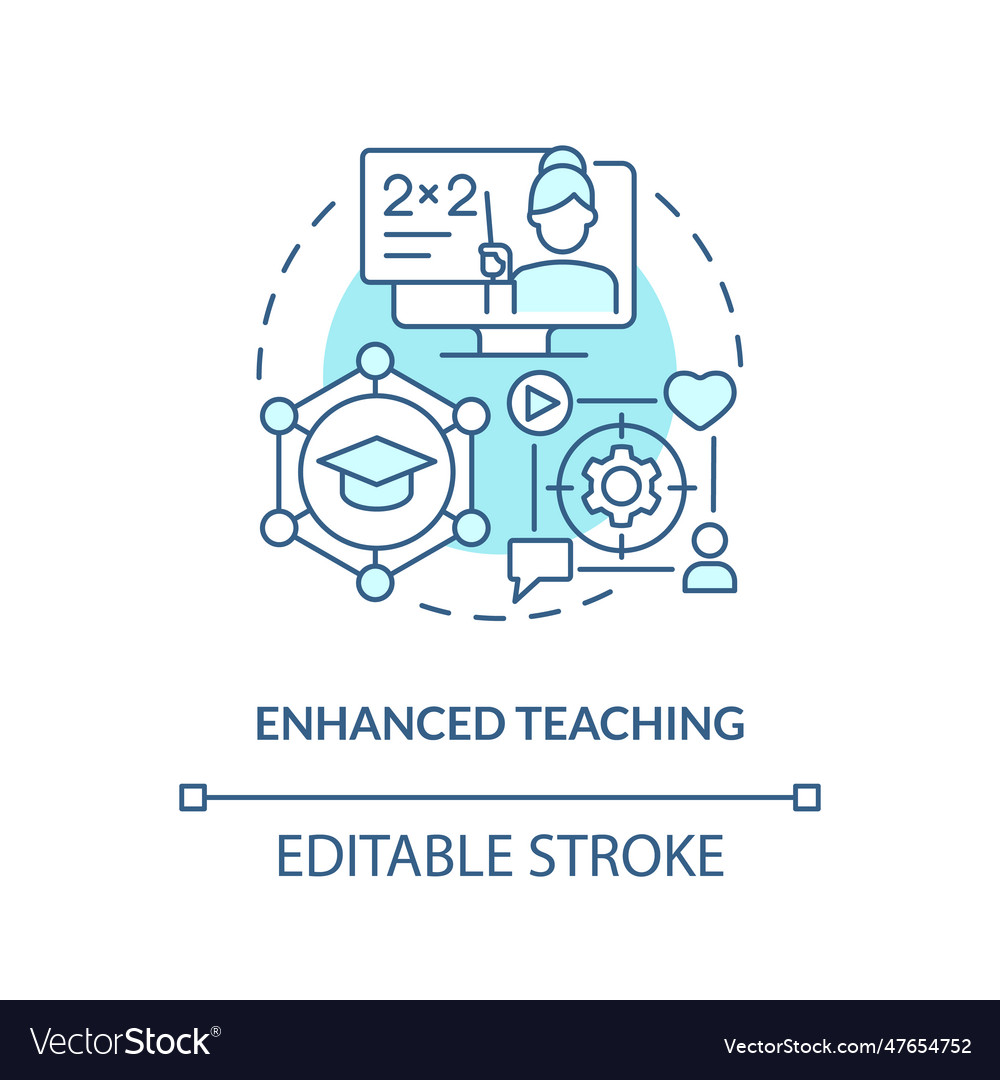 Enhanced teaching gradient concept editable icon Vector Image