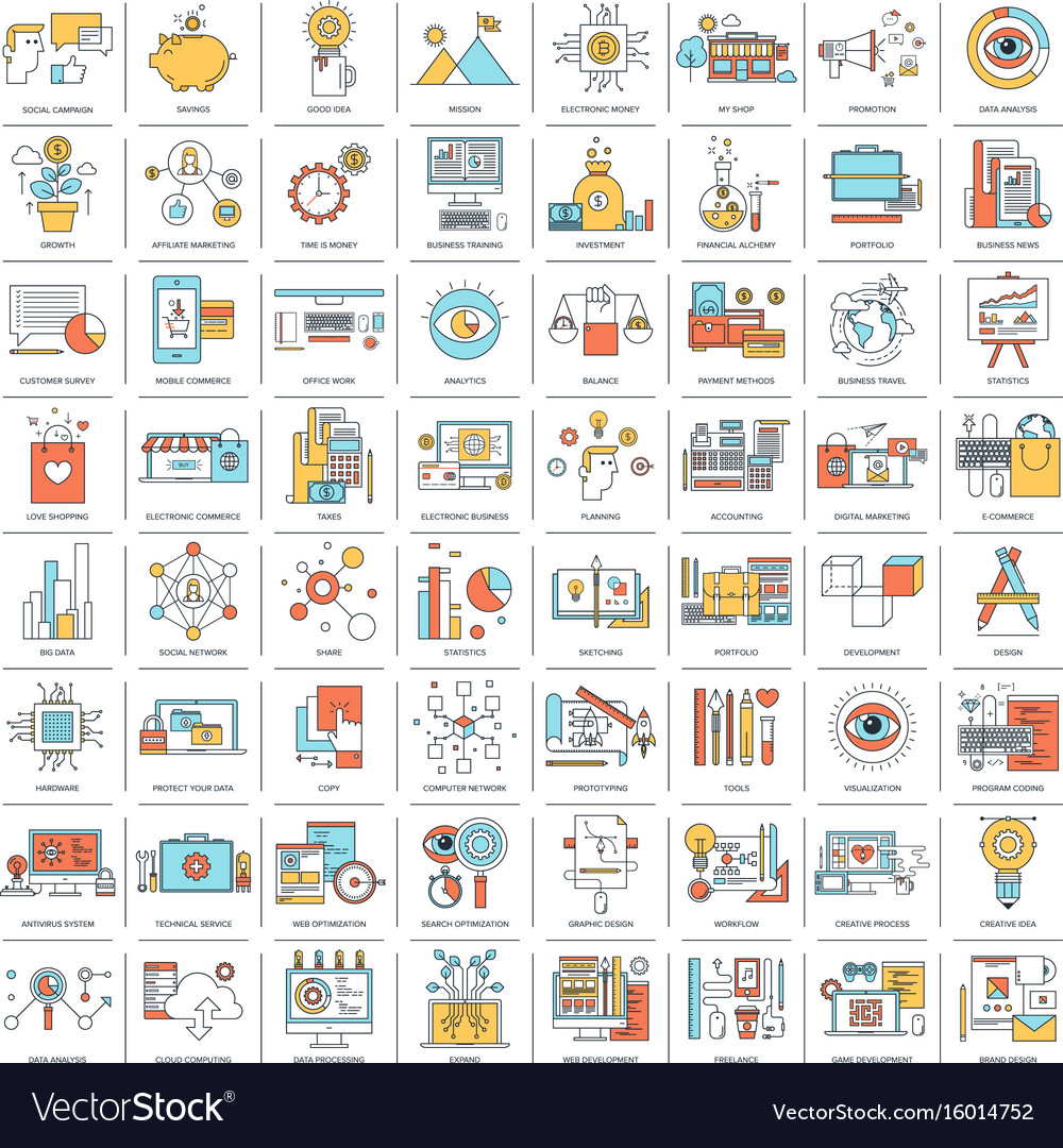 Flat line concepts Royalty Free Vector Image - VectorStock