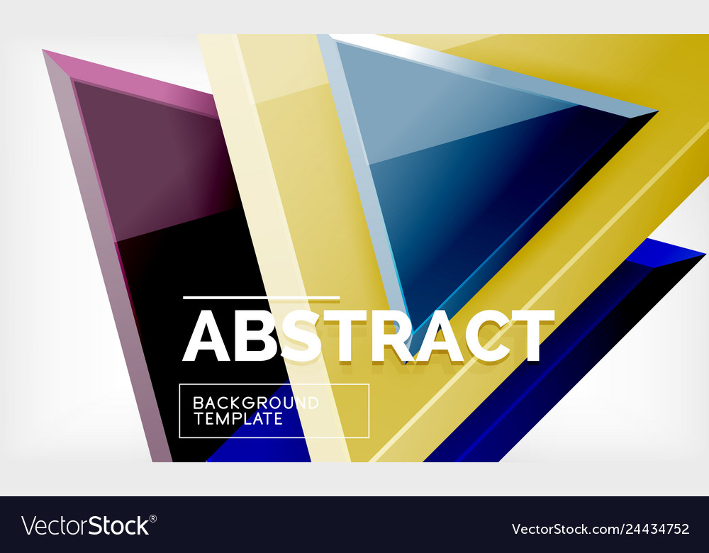 Flying triangles composition geometric background Vector Image