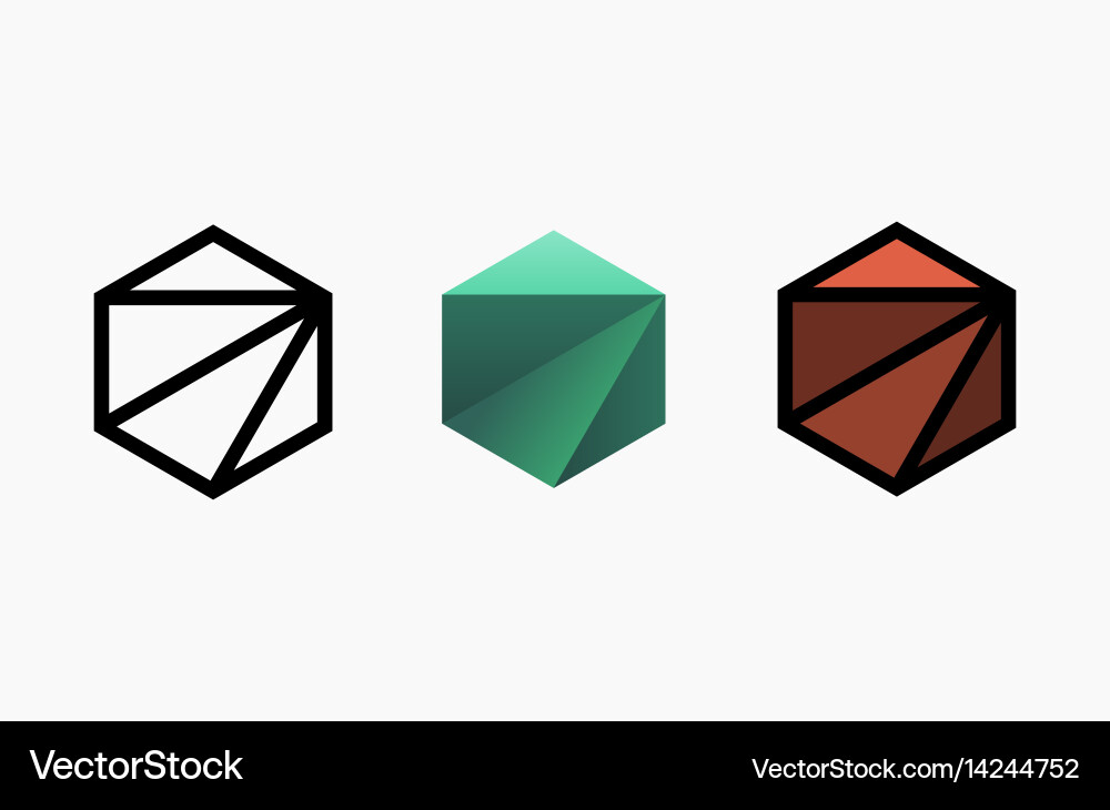 Hexagon logo design creative emblem template Vector Image