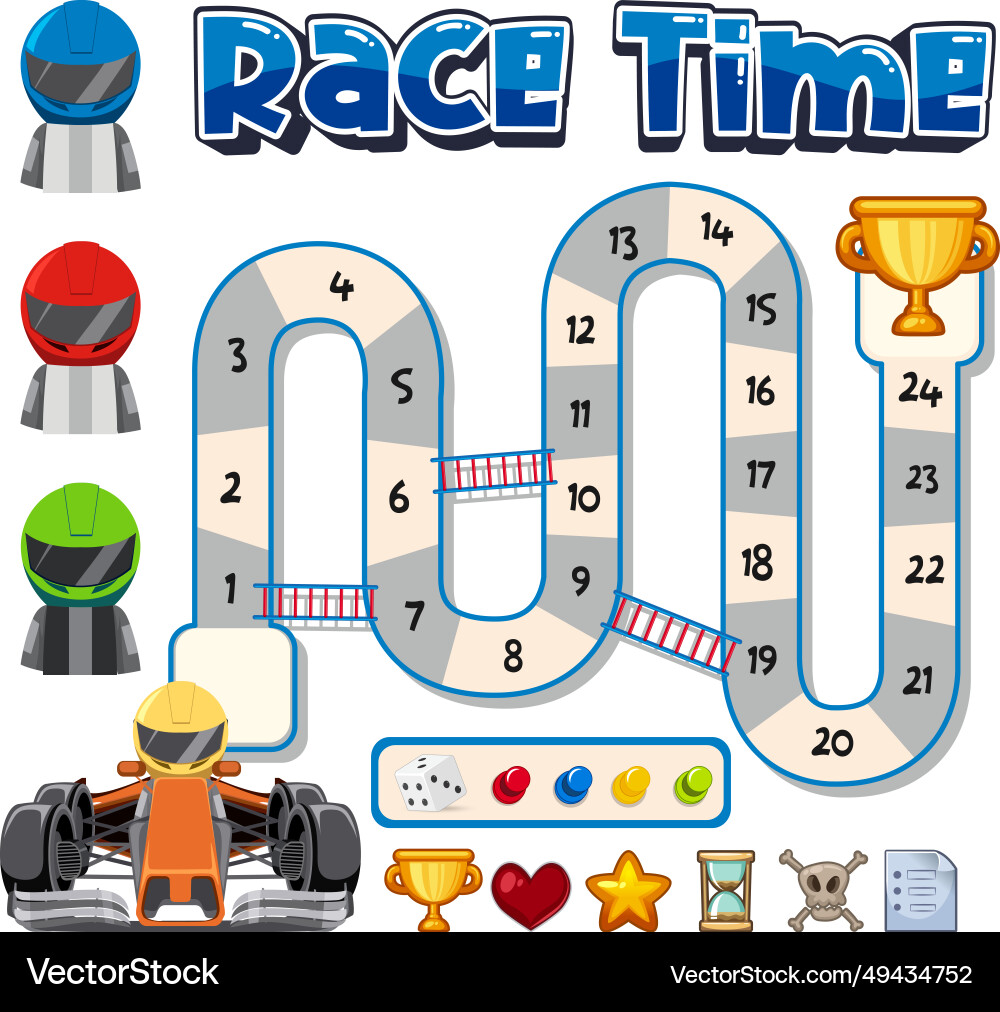 Maze game template with car racing theme Vector Image