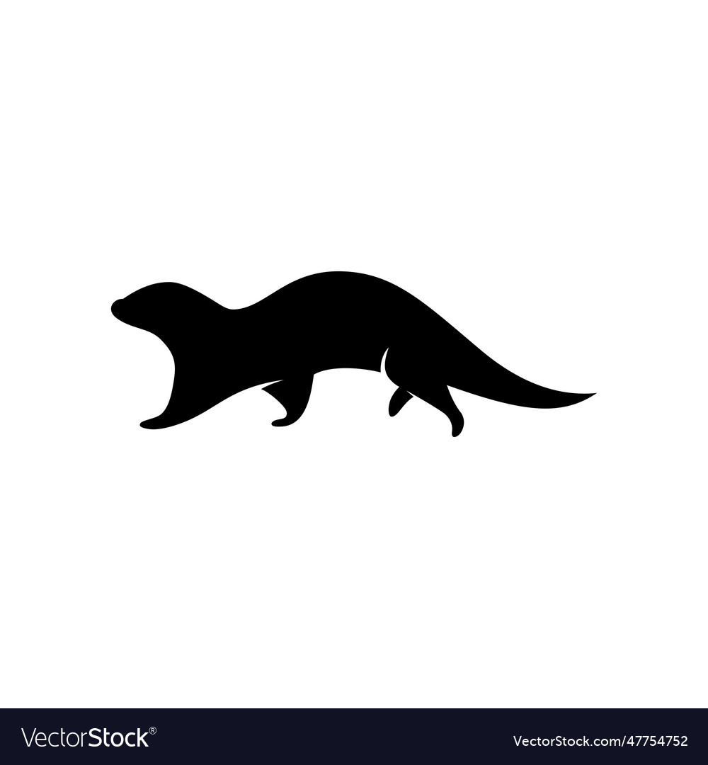 Otter flat style logo Royalty Free Vector Image