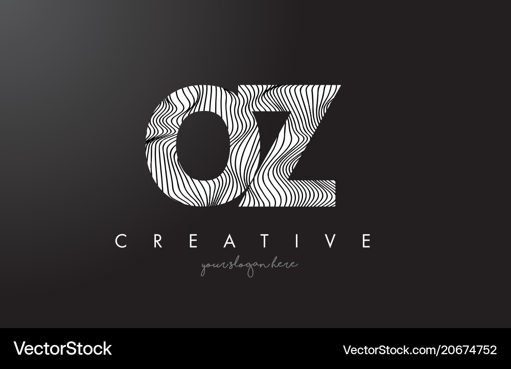 Oz o z letter logo with zebra lines texture Vector Image