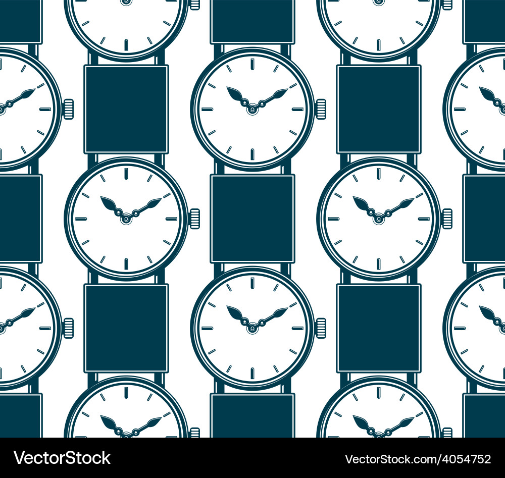 Seamless background with stylish wristwatches Vector Image