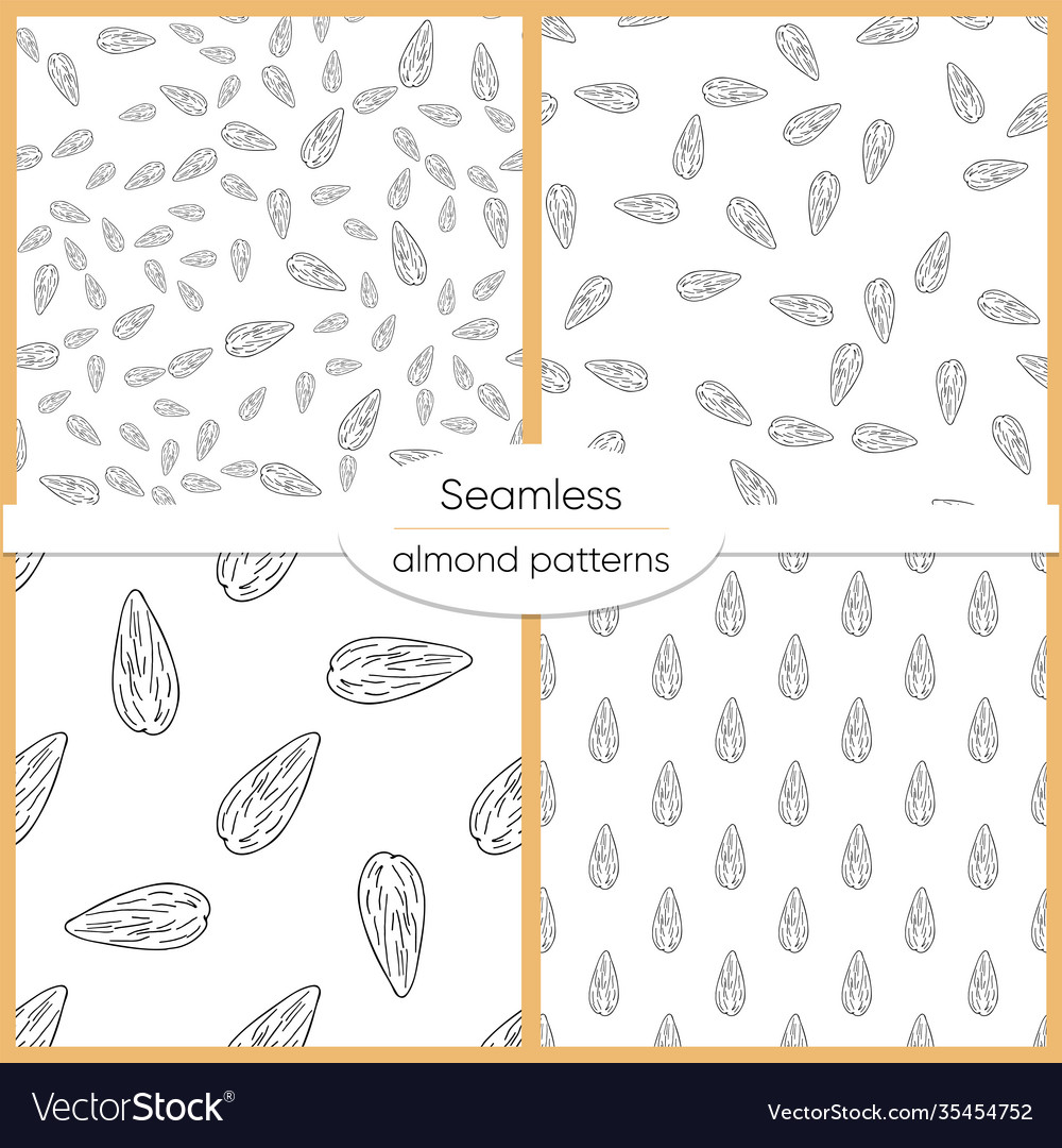 Seamless hand drawn patterns with nuts Royalty Free Vector