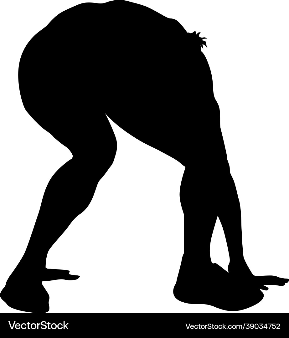 Silhouette people in different poses bent over Vector Image