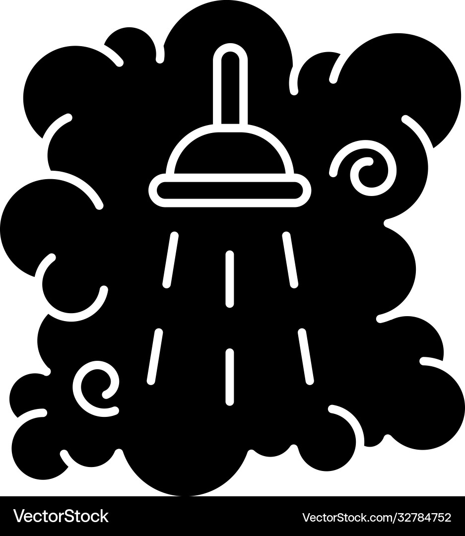Steam shower black glyph icon Royalty Free Vector Image