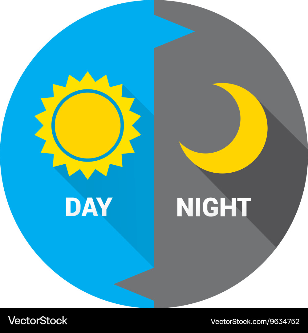 Sun and moon in sky day night Royalty Free Vector Image