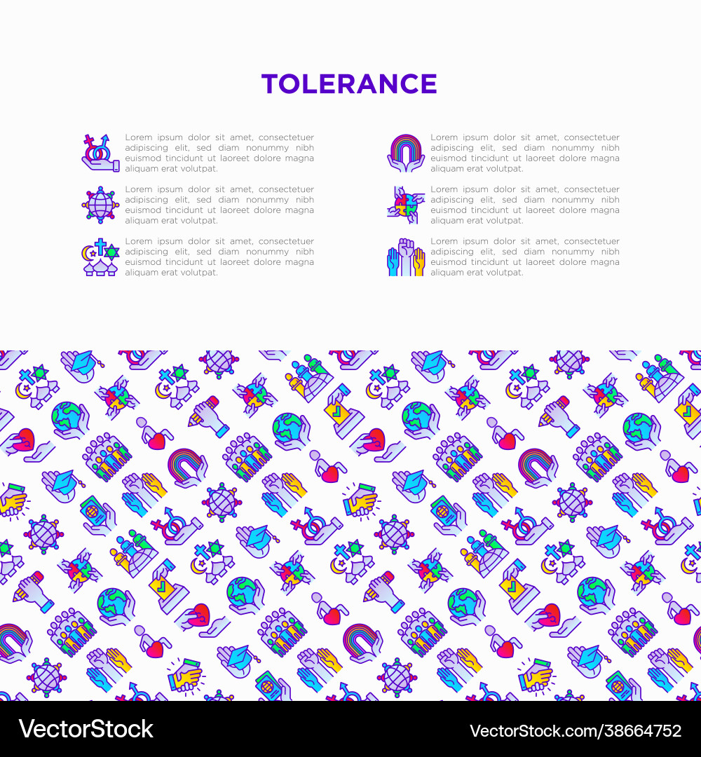Tolerance concept with thin line icons gender Vector Image