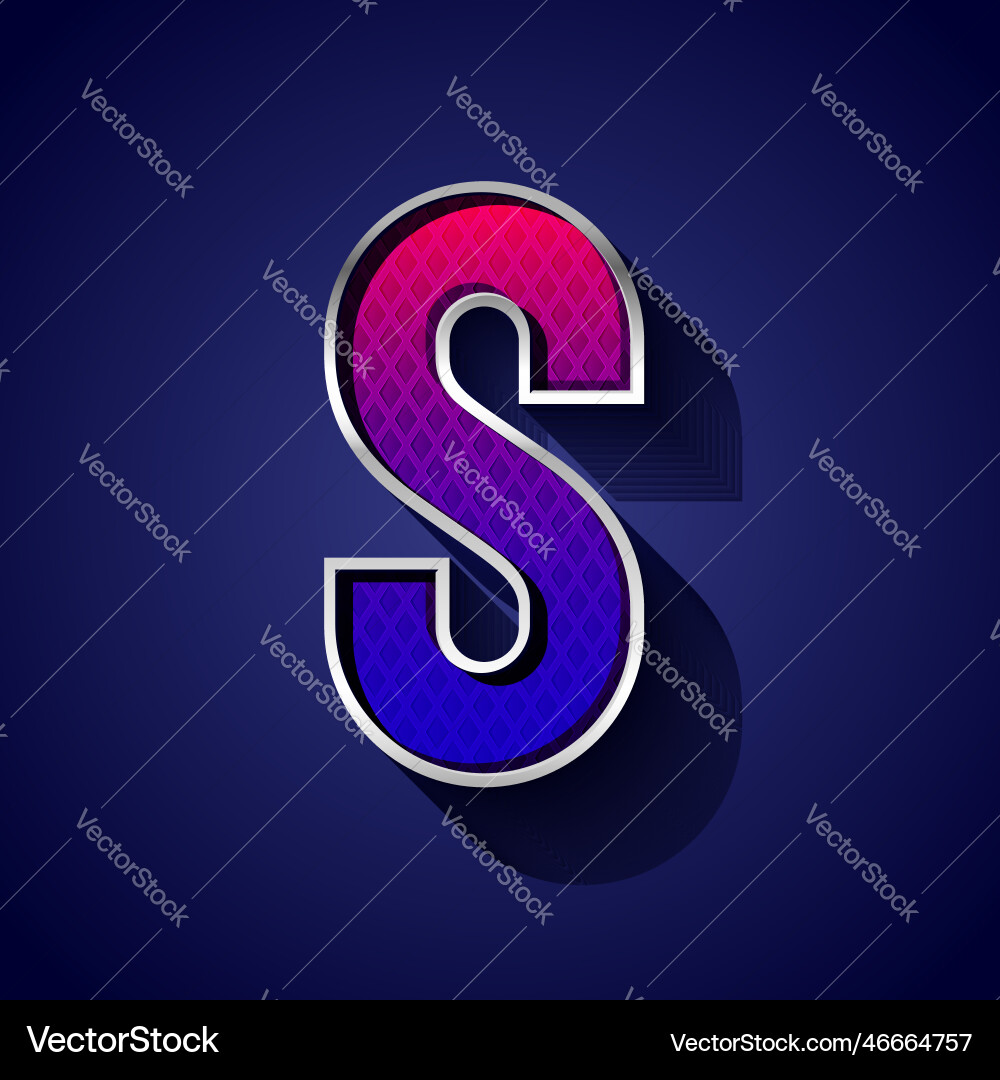 3d metallic font with chrome contour trendy Vector Image